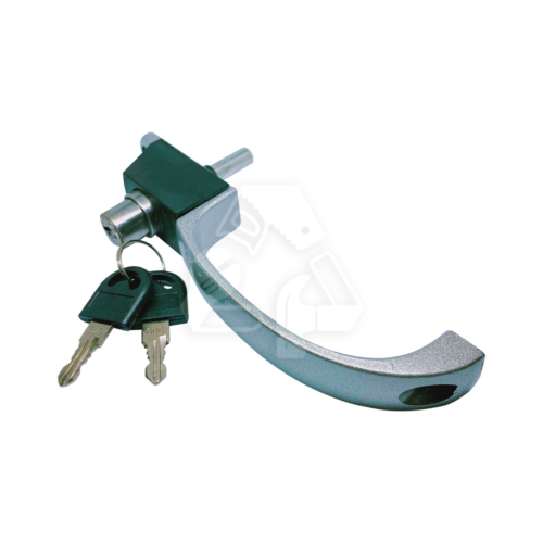 Sliding Push Lock With Key Silver - Hardware Store