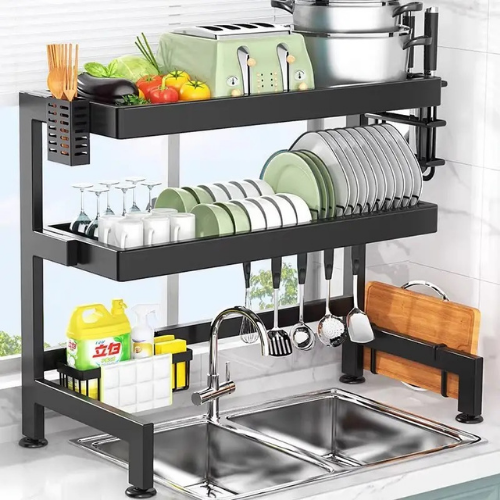 ADJUSTABLE OVER SINK DISH RACK