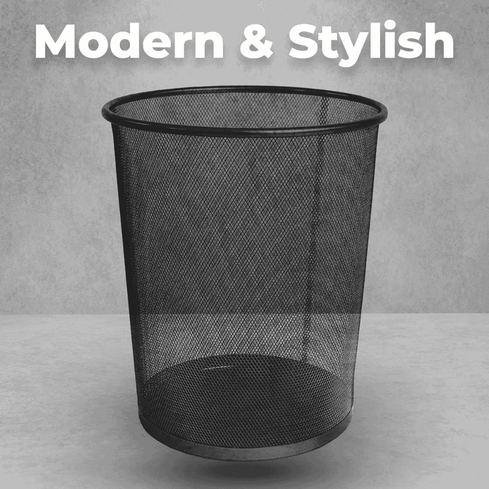 Round Metal Wire Mesh Trash Can