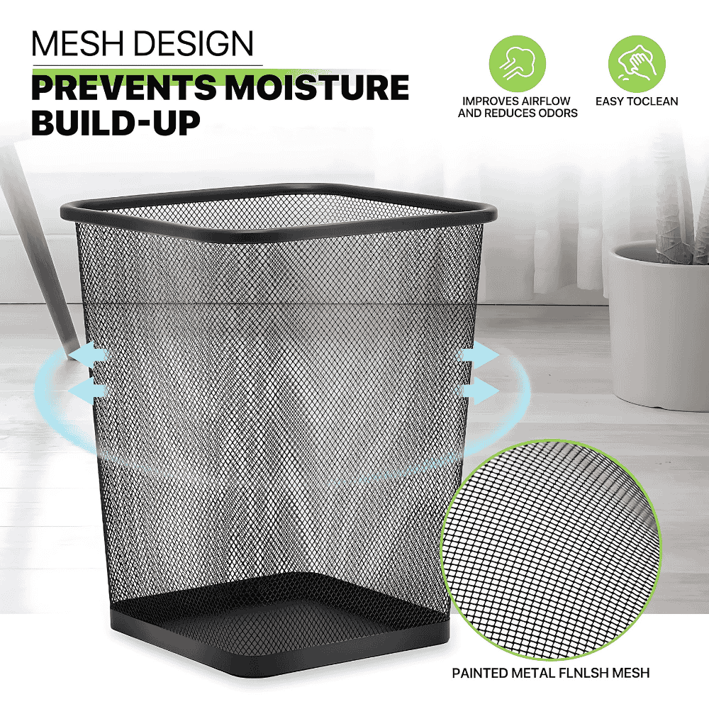 Square Metal Wire Mesh Trash Can